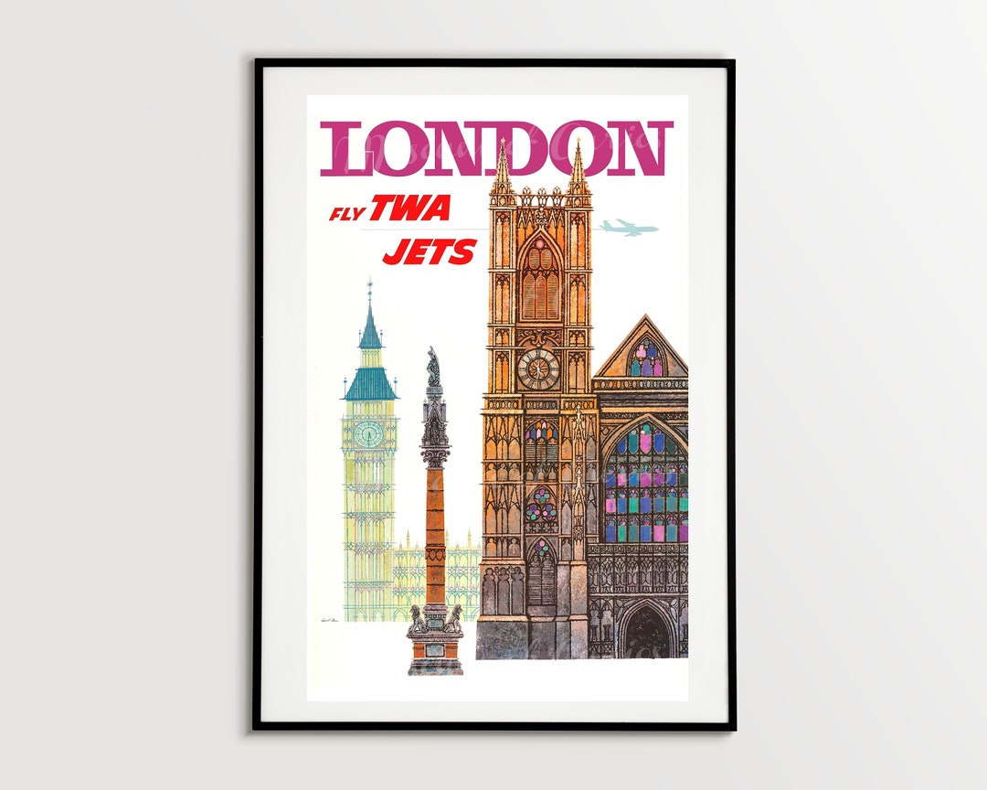 Digital, 1950er Jahre, Fly TWA Jets, London, Vintage, Retro Travel ...