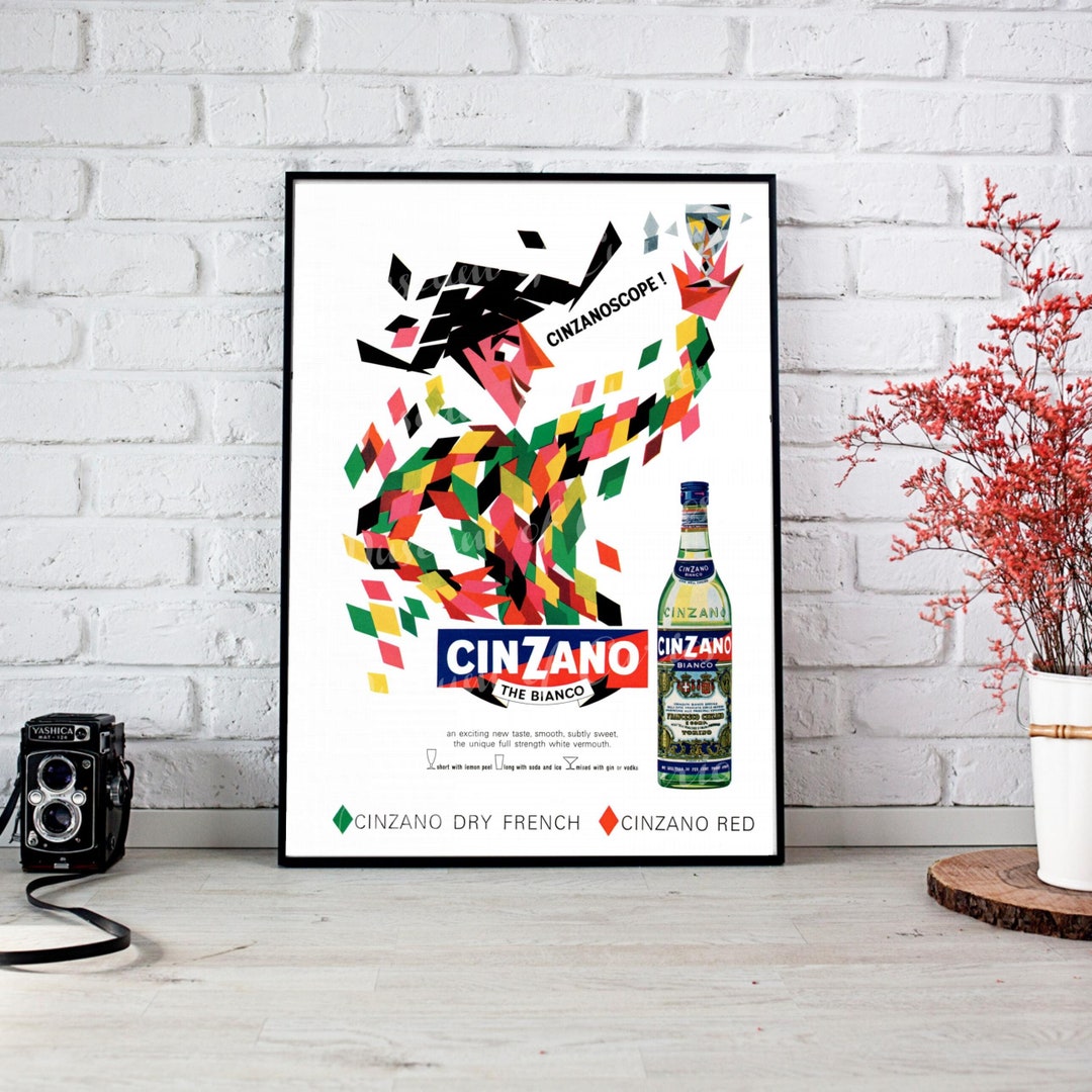 Digital, 1950s, Printable Cinzano Advertisement, the Bianco, Dry ...