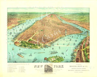 1879 Map of New York - Etsy