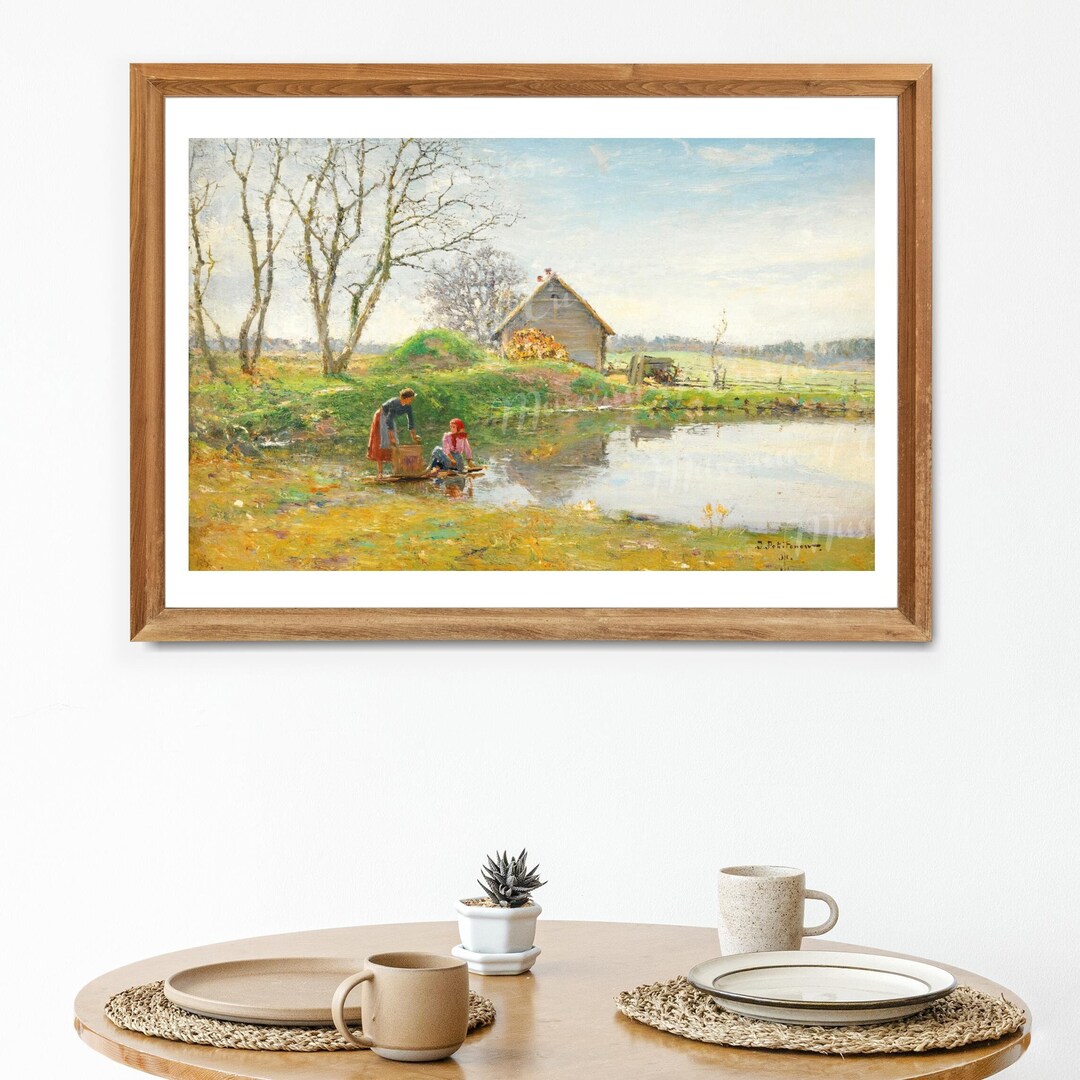 1800s 'washing Day' Farmhouse Print: Rustic Pastoral Scene (digital ...