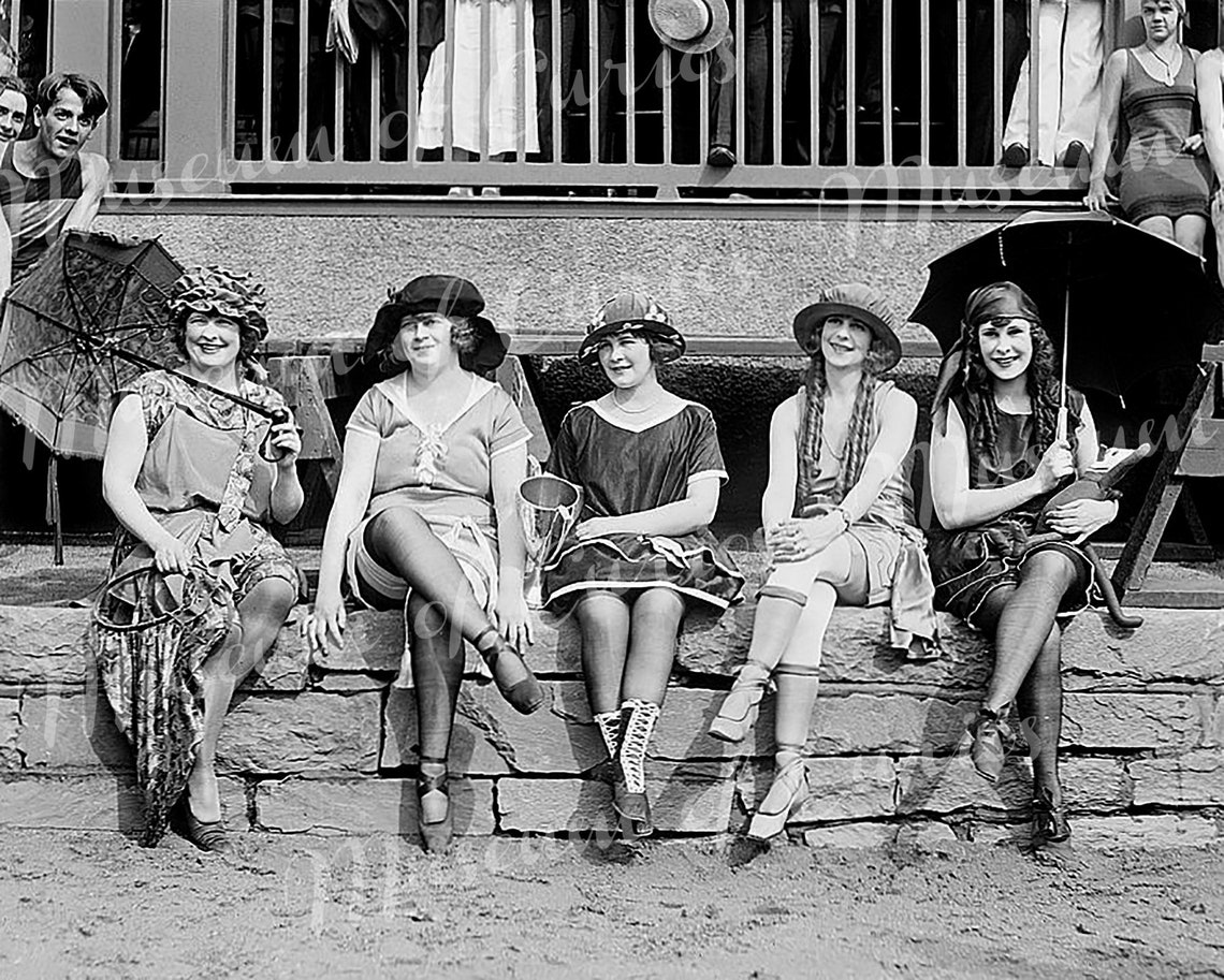 Set Of 3 Black And White Photographs 1920s Bathing Beauties Etsy