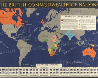 British Commonwealth Map - Etsy