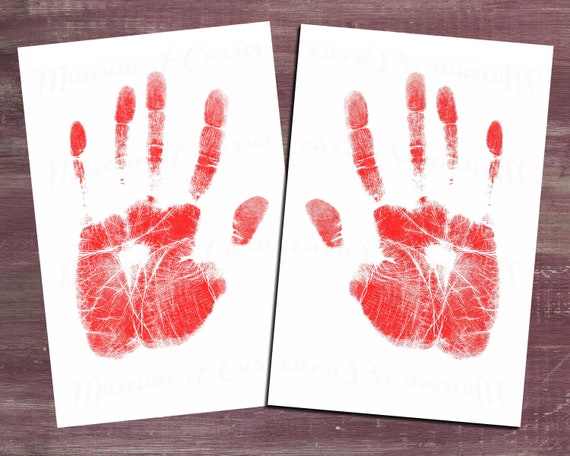 Digital Blood Red Left Hand & Right Hand Print INSTANT | Etsy