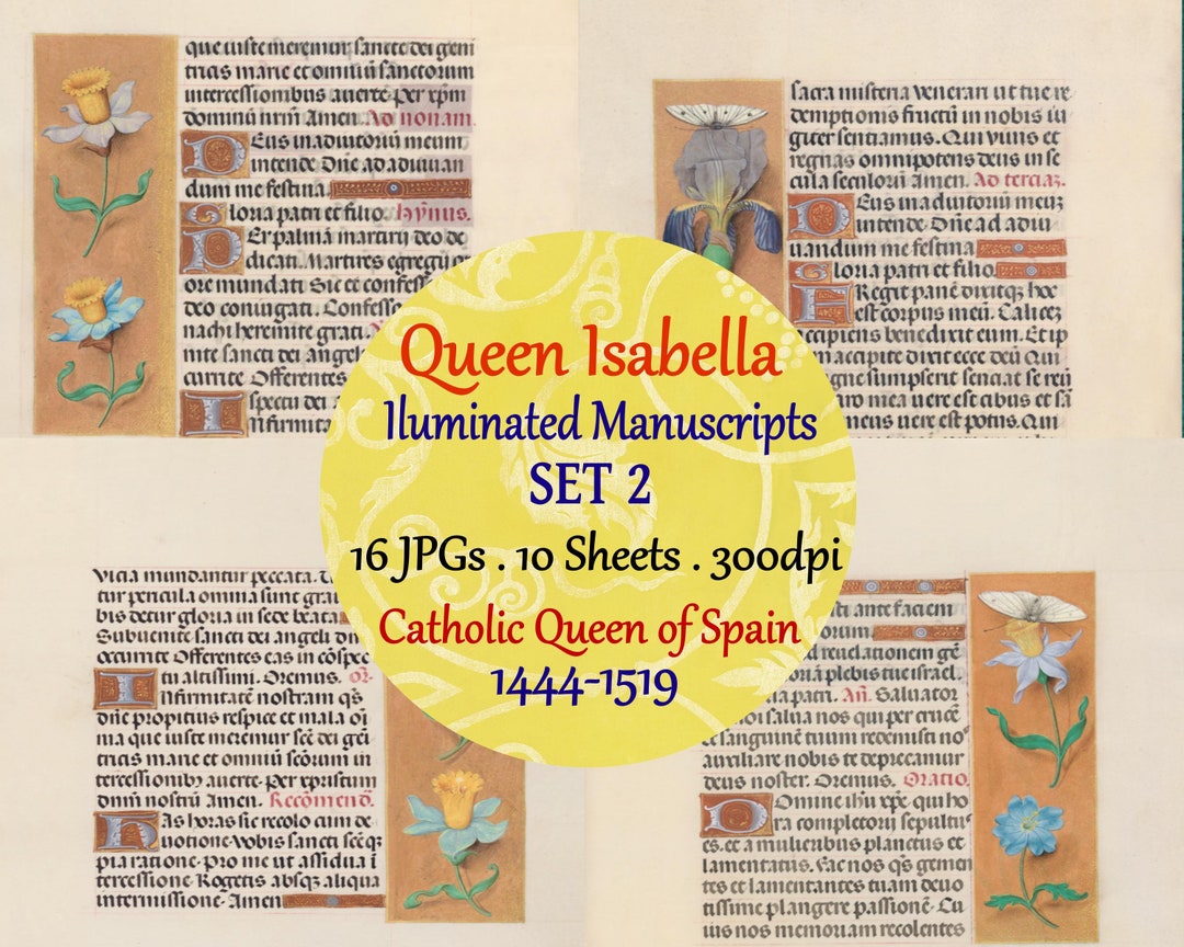 Queen Isabella Illuminated Manuscript Pages (digital Download) - Etsy