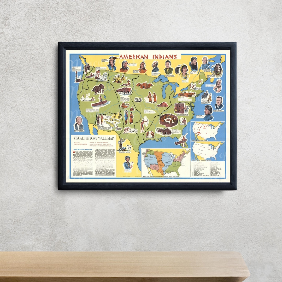 Native American Visual History Map Poster (digital Download) - Etsy