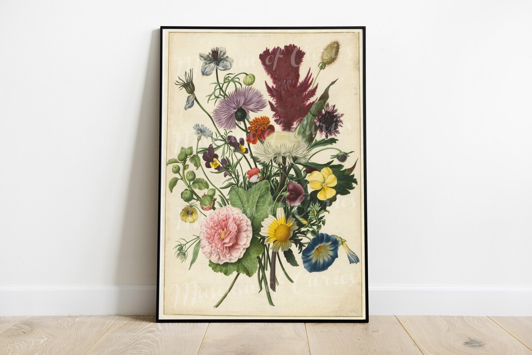 Digital, 19th Century, Bouquet of Meadow Flowers, INSTANT DOWNLOAD ...