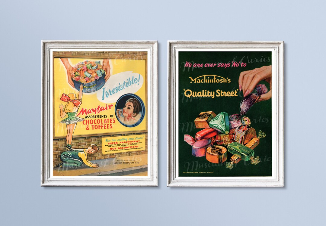 Digital, 1950s, 2 X Chocolates & Toffee Advertisements, Printable ...