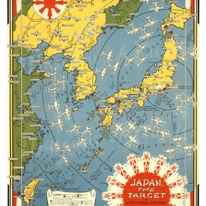 Digital, 1942, Japan, the Target, A Pictorial Jap-map, INSTANT DOWNLOAD ...