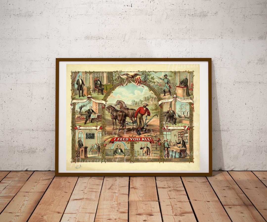 1875 "i Feed You All" Chromolithograph: American History Poster ...
