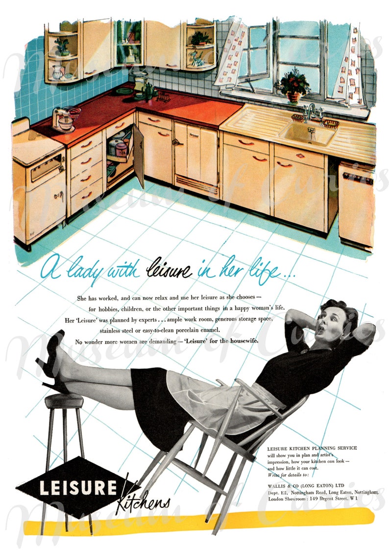 Vintage Digital Prints, Three 1950s Housewife Advertisements, Kitchen ...