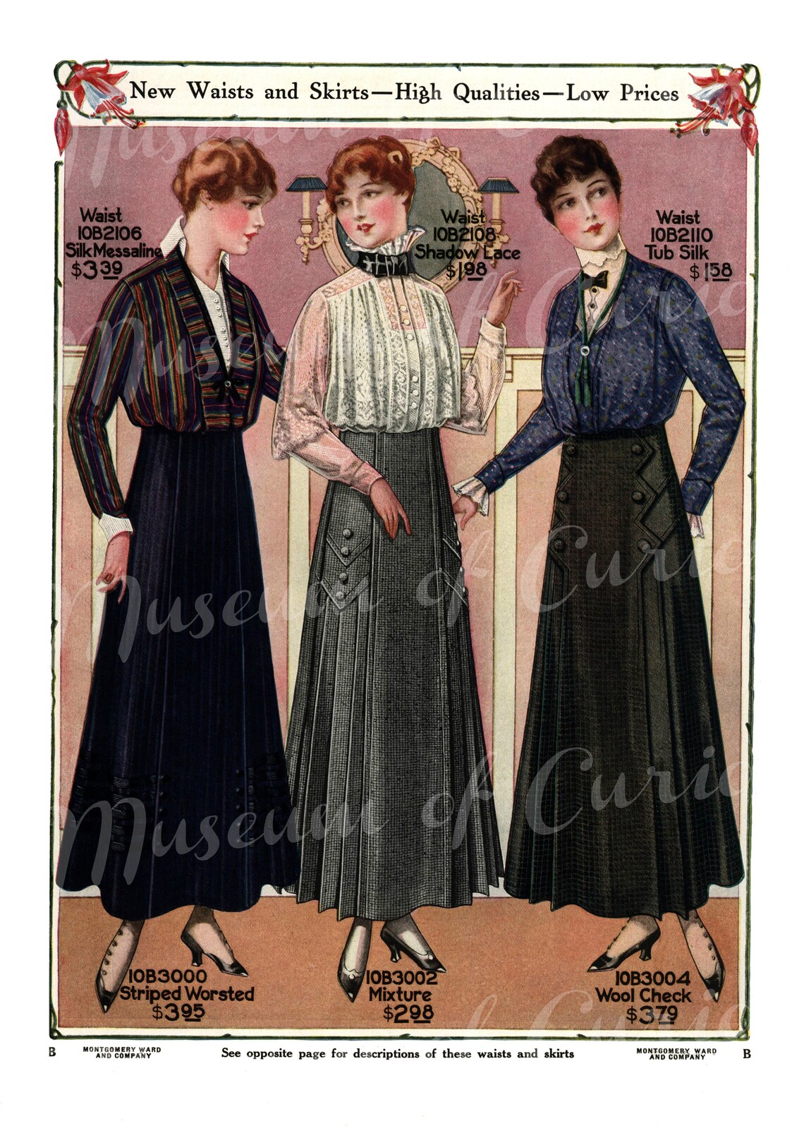 Digital, 1916, Edwardian Fashion Prints, Printable Ephemera ...