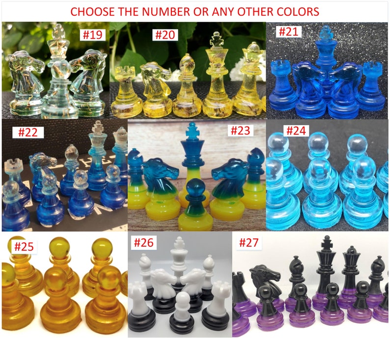 Flower Custom Resin Chess Set With Board Size of King 2.75 | Etsy