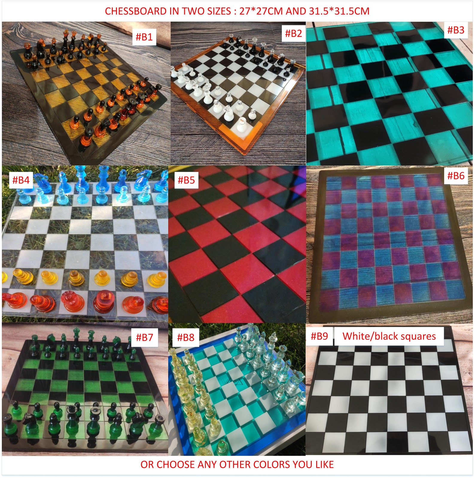 Unique Chess Set Custom Resin Chess Sets With Board Chess | Etsy