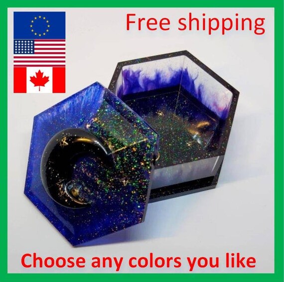 Custom Resin jewelry box Home & Living Cups & Storage etna.com.pe