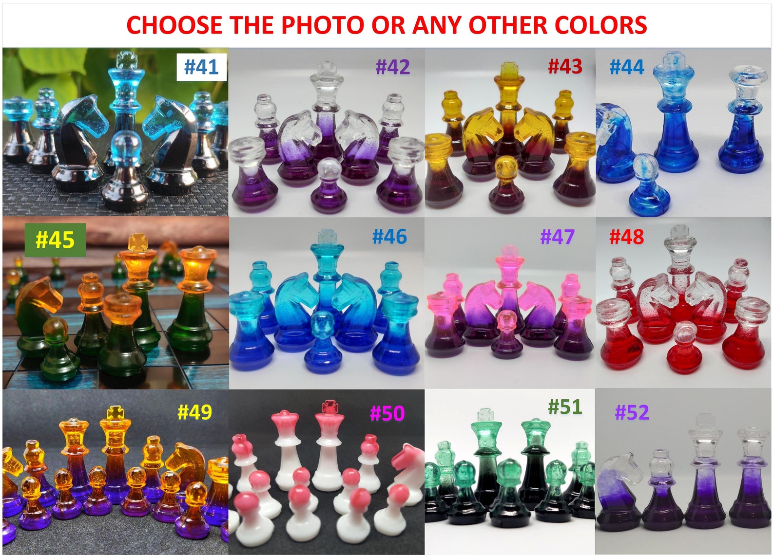 Natural Roses Petals Resin Chess Set Custom Chess Pieces - Etsy