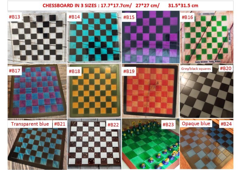 Resin Chess Set All Colors Available 45mm King Small - Etsy