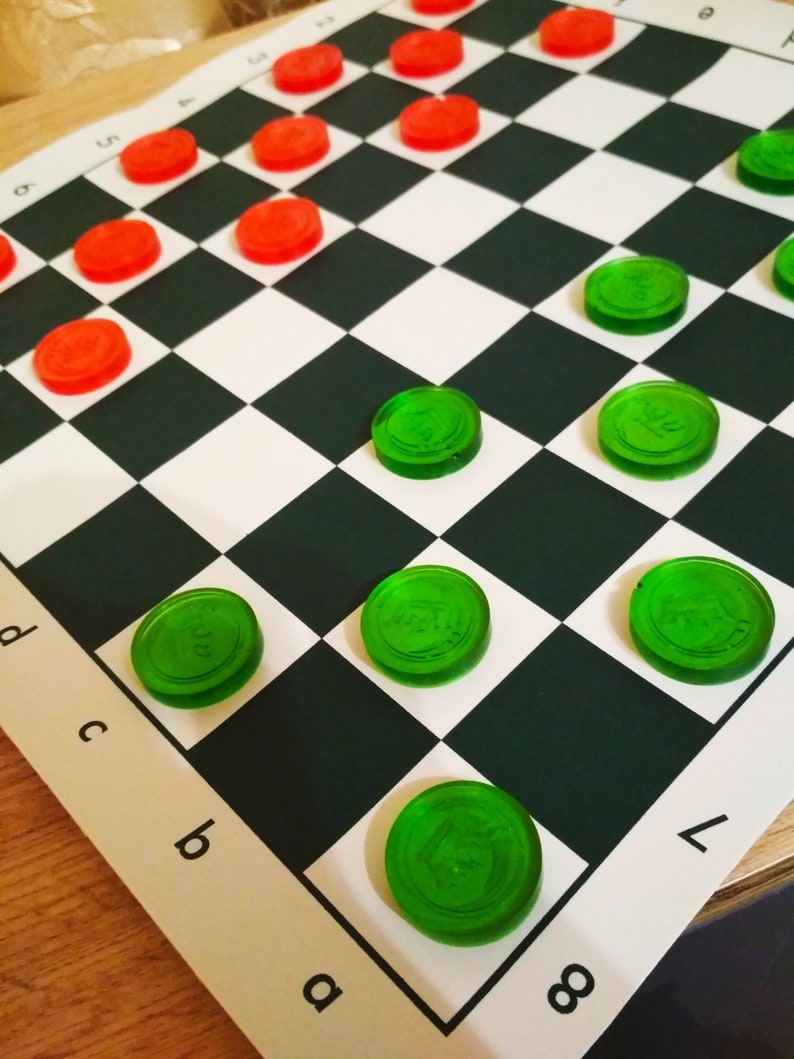 Handmade Checkers Set Stackable Checkers Pieces diameter of - Etsy