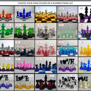 Golden Flakes Custom Resin Chess Set With Board | Size of King 2.75 ...