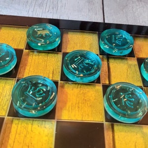 Handmade Checkers Set | Stackable Checkers Pieces (diameter of Draughts ...