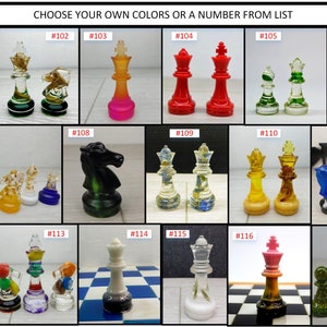 Golden Flakes Custom Resin Chess Set With Board | Size of King 2.75 ...
