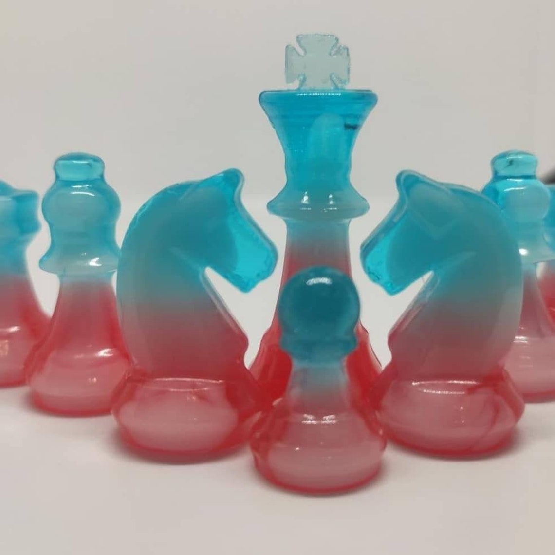 Resin chess set Custom resin chess pieces 45mm king small | Etsy