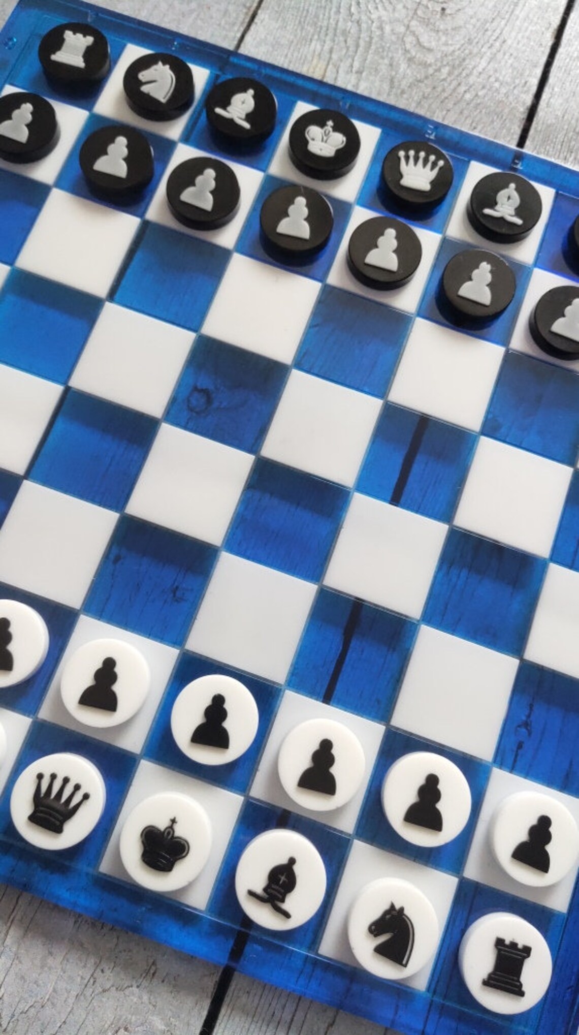 Flat Custom Chess Pieces Size of Chess 23mm5mm Custom | Etsy