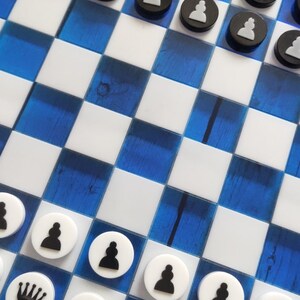 Flat Custom Chess Pieces Size of Chess 23mm5mm Custom | Etsy