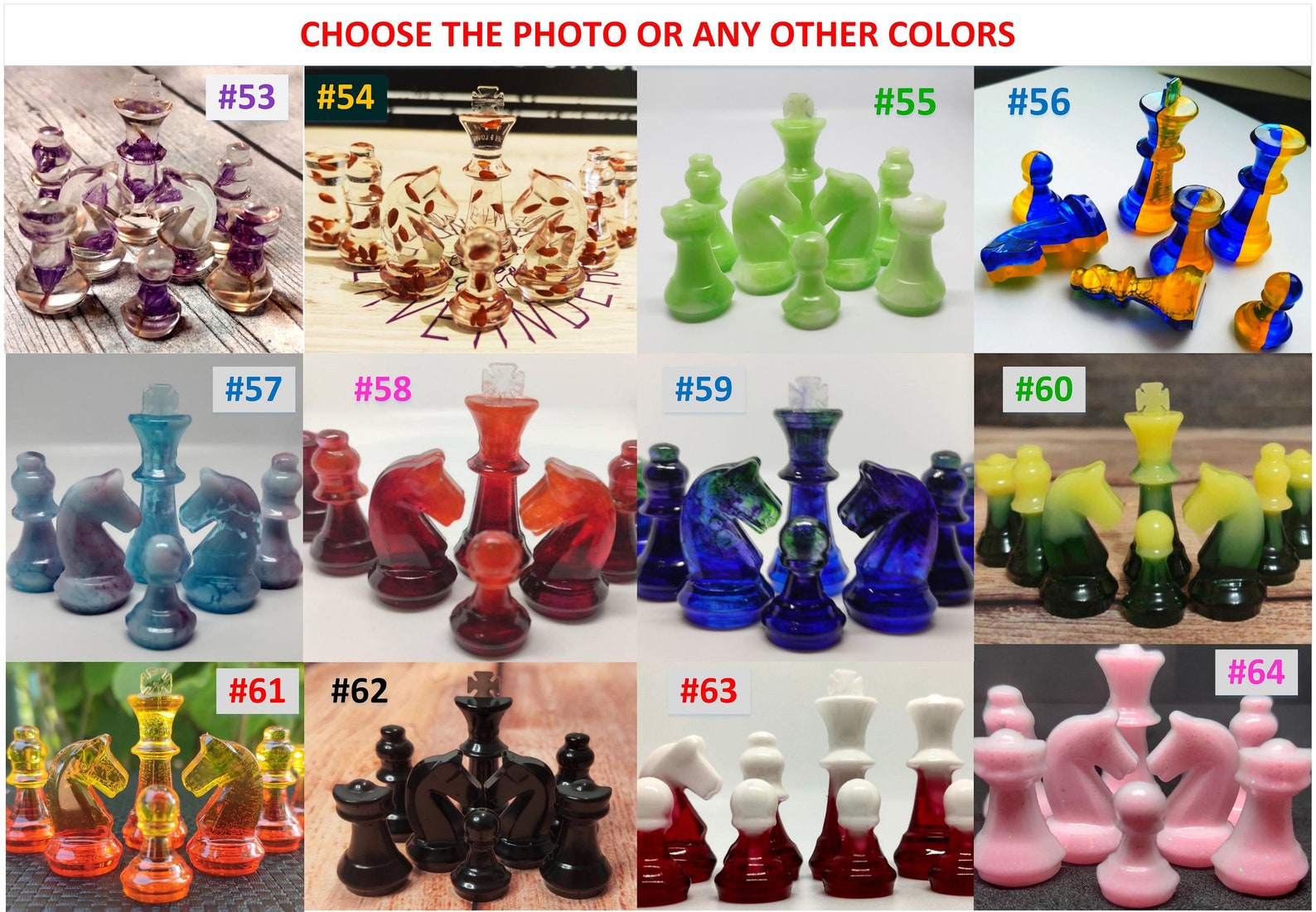 Natural Roses Petals Resin Chess Set Custom Chess Pieces - Etsy