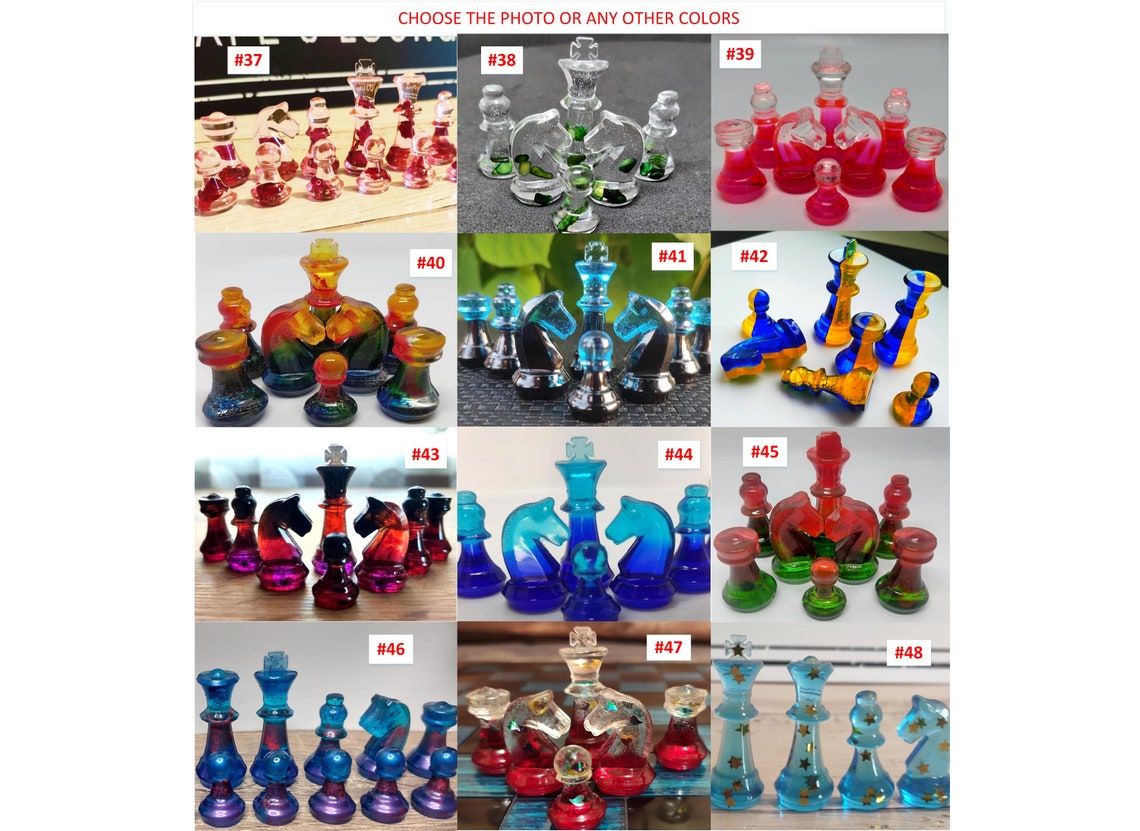 Custom Resin Chess Set Resin Chess Pieces 45mm King Small | Etsy