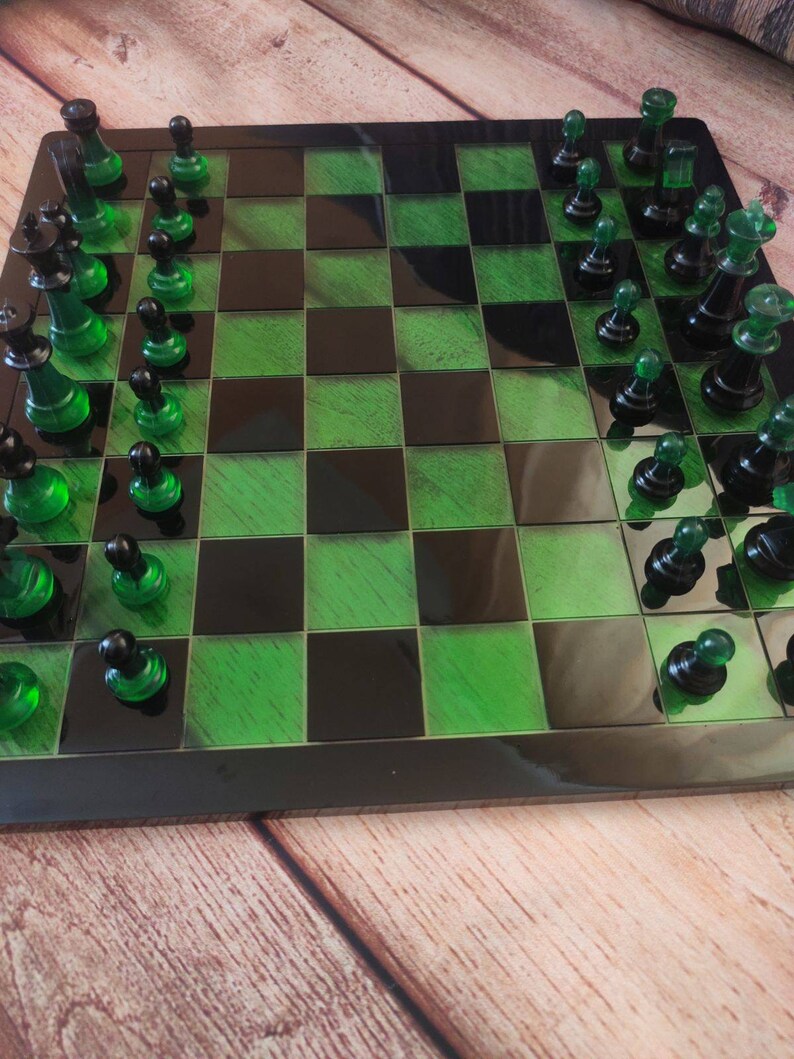 Resin chess set Custom resin chess pieces 45mm king small | Etsy