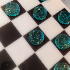 Handmade Checkers Set | Stackable Checkers Pieces (diameter of Draughts ...