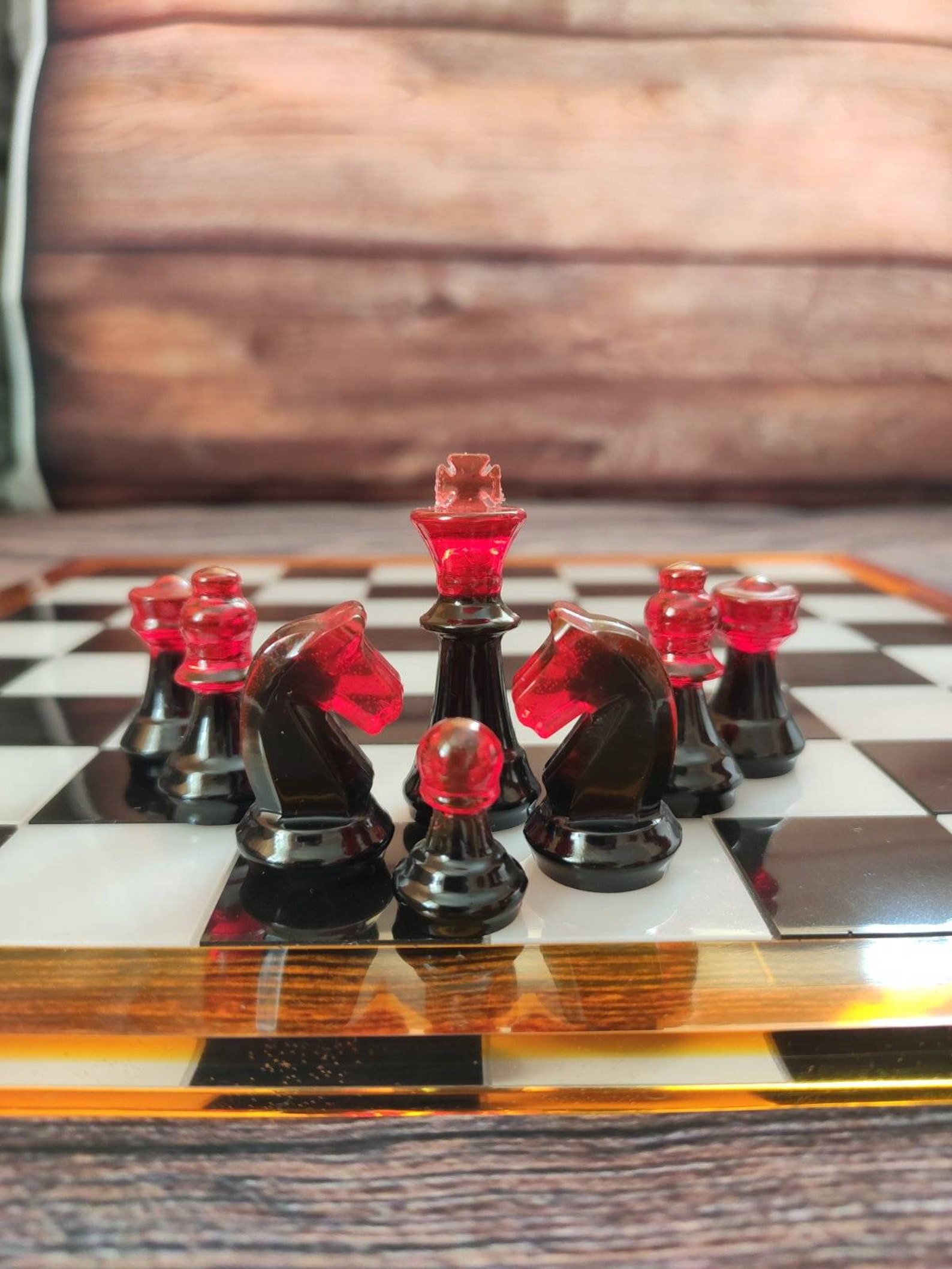 Custom 45mm King resin chess set Customized chess pieces | Etsy