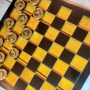 Handmade Checkers Set | Stackable Checkers Pieces (diameter of Draughts ...