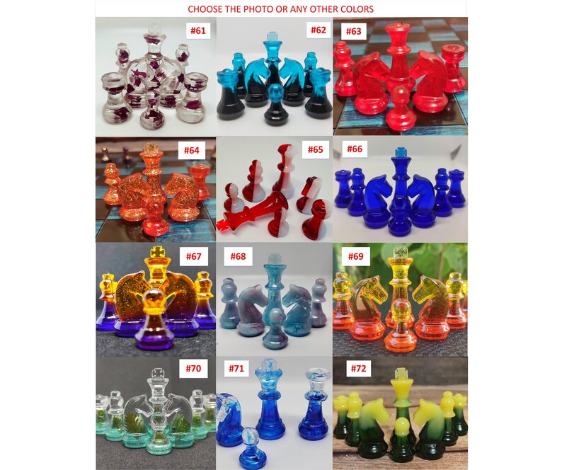 Custom Resin Chess Set Resin Chess Pieces 45mm King Small | Etsy