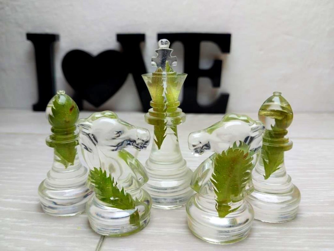 Flower Custom Resin Chess Set With Board | Size of King 2.75 Inch (7 Cm ...