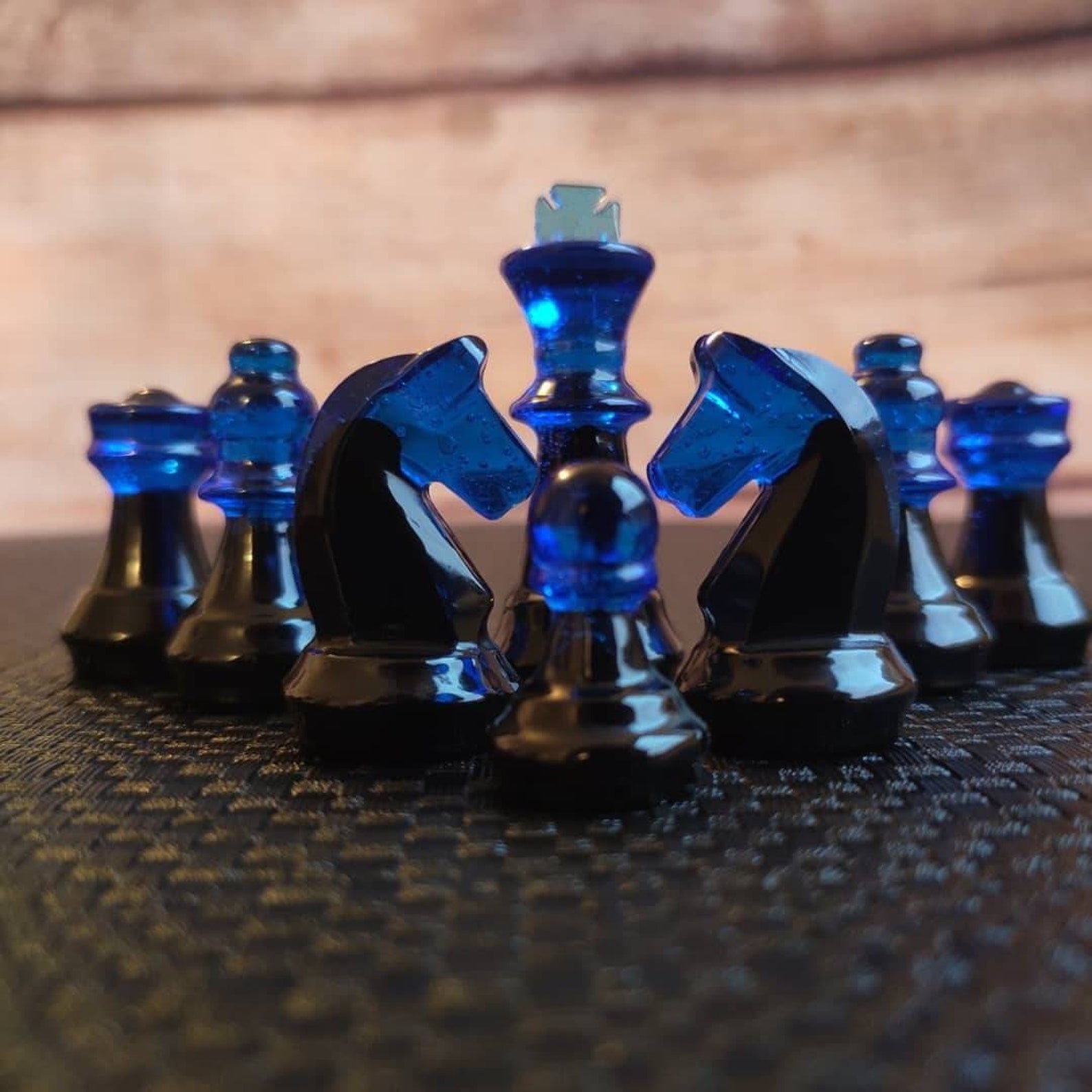 Resin chess set Custom resin chess pieces 45mm king small | Etsy