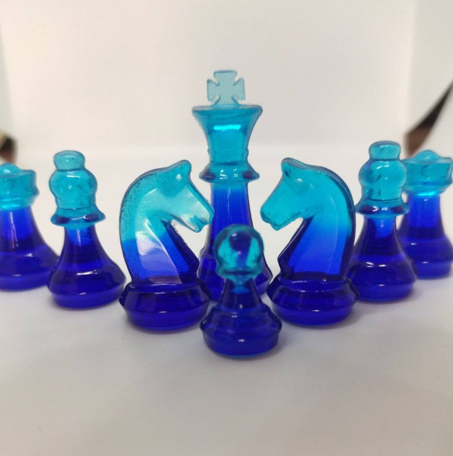 Resin chess set Custom resin chess pieces 45mm king small | Etsy