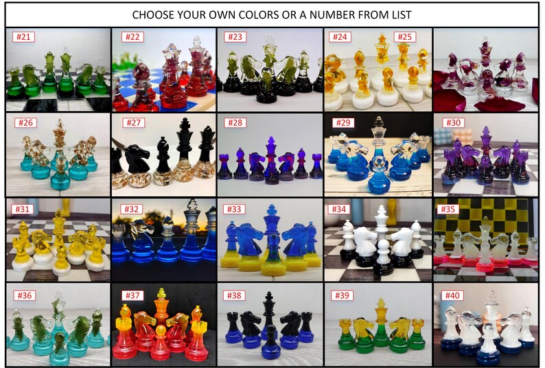 Flower Custom Resin Chess Set With Board Size of King 2.75 - Etsy