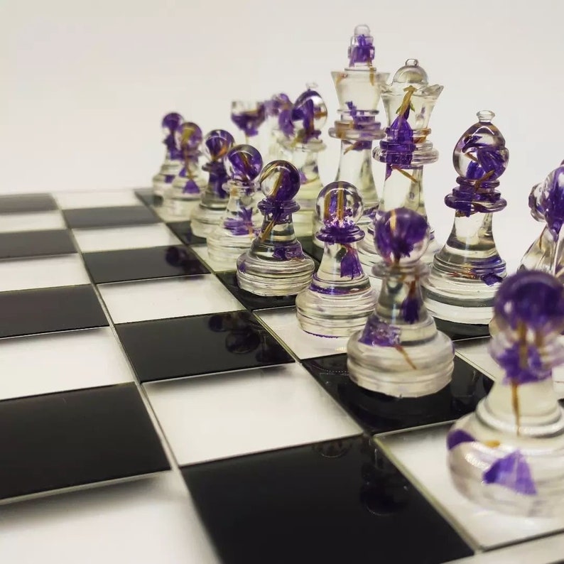 Resin Chess Set With Board Size of King 2.75 Inch 7 Cm - Etsy