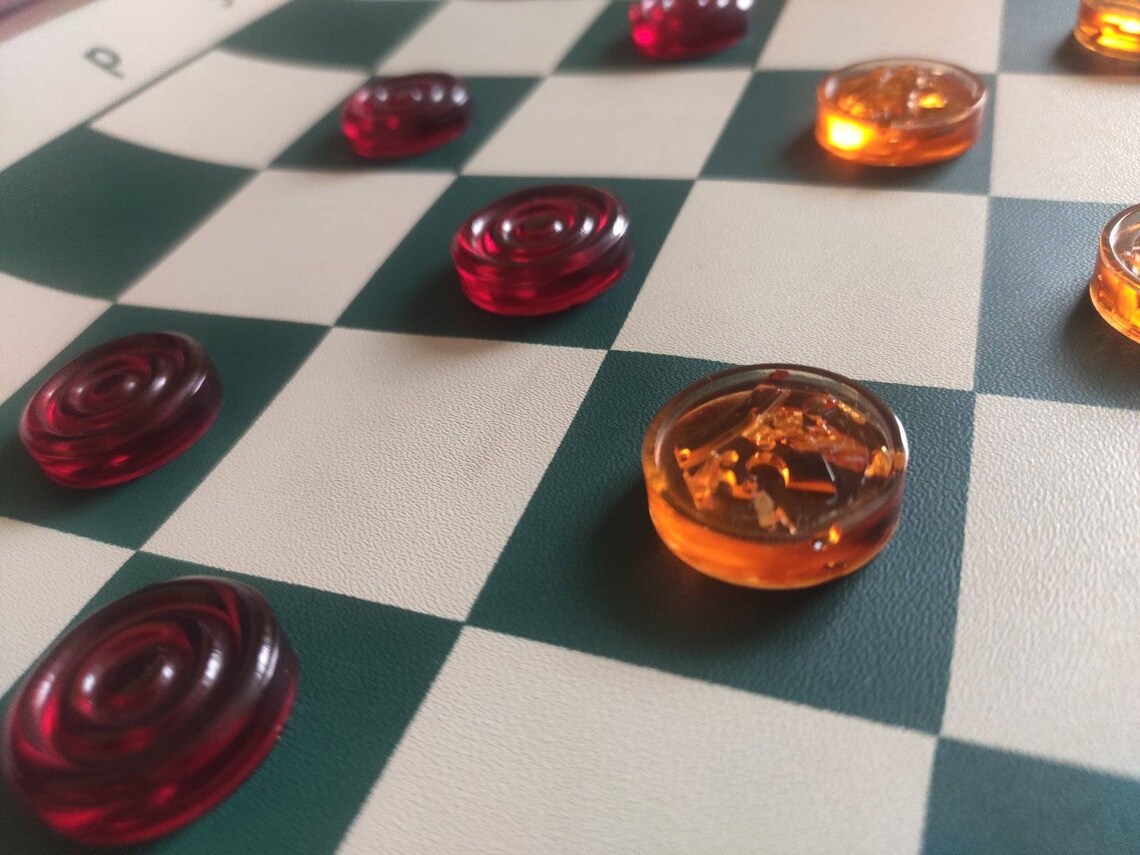 Custom International Checkers Handmade Checkers Set Small | Etsy