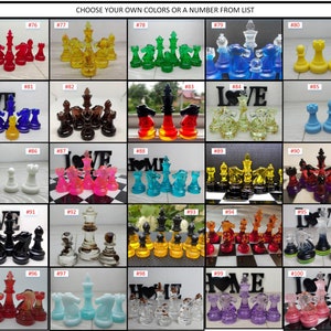 Custom Rose Chess Set Size of King 2.75 Inch 7 Cm Resin Chess Pieces ...
