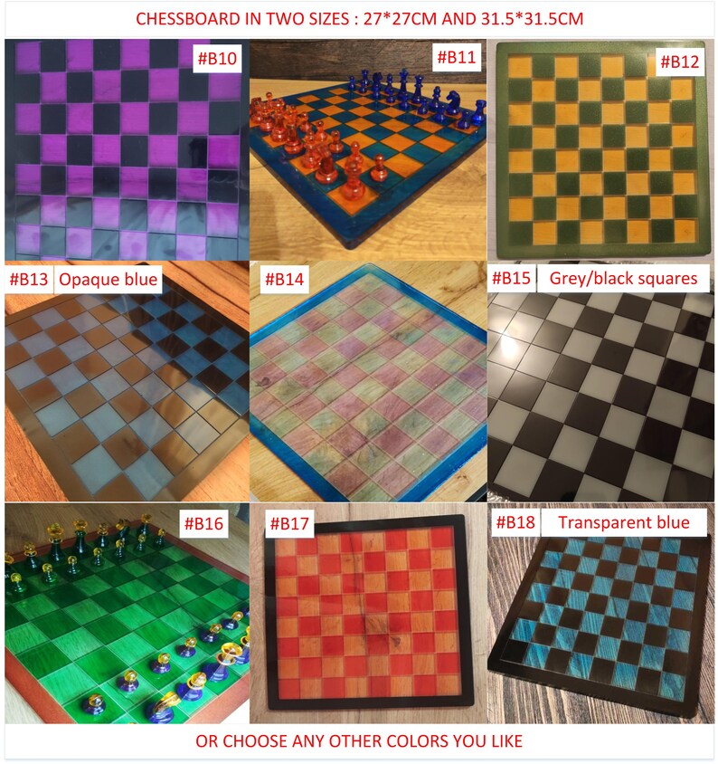 Custom Resin Chess Set Resin Chess Pieces 45mm King Small | Etsy