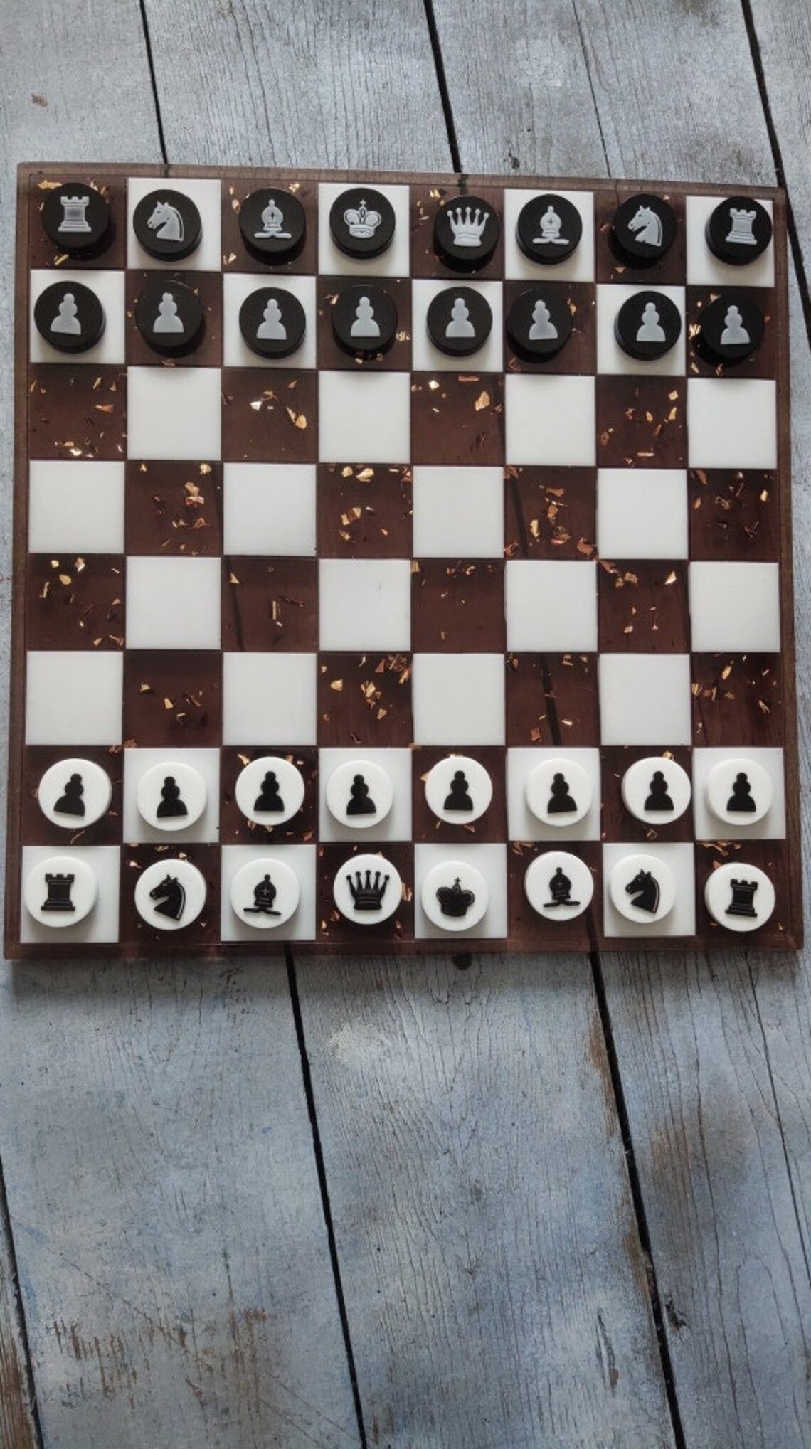 Flat Custom Chess Pieces Size of Chess 23mm5mm Custom | Etsy