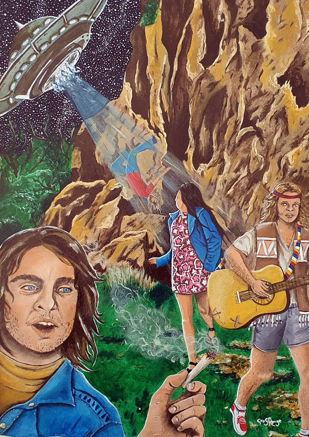 The Hippy Alien Invasion art print by Gros Rouge. Printed on | Etsy