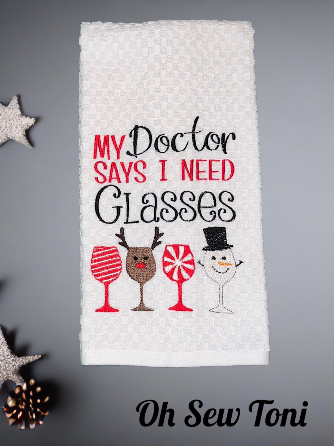 My Doctor Says I Need Glasses Embroidered Towel - Etsy