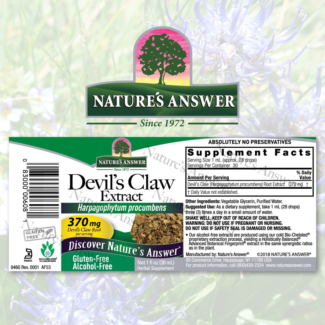 Natures Answer Alcohol Free Devil's Claw Herbal Extract 370 Mg Herbal ...