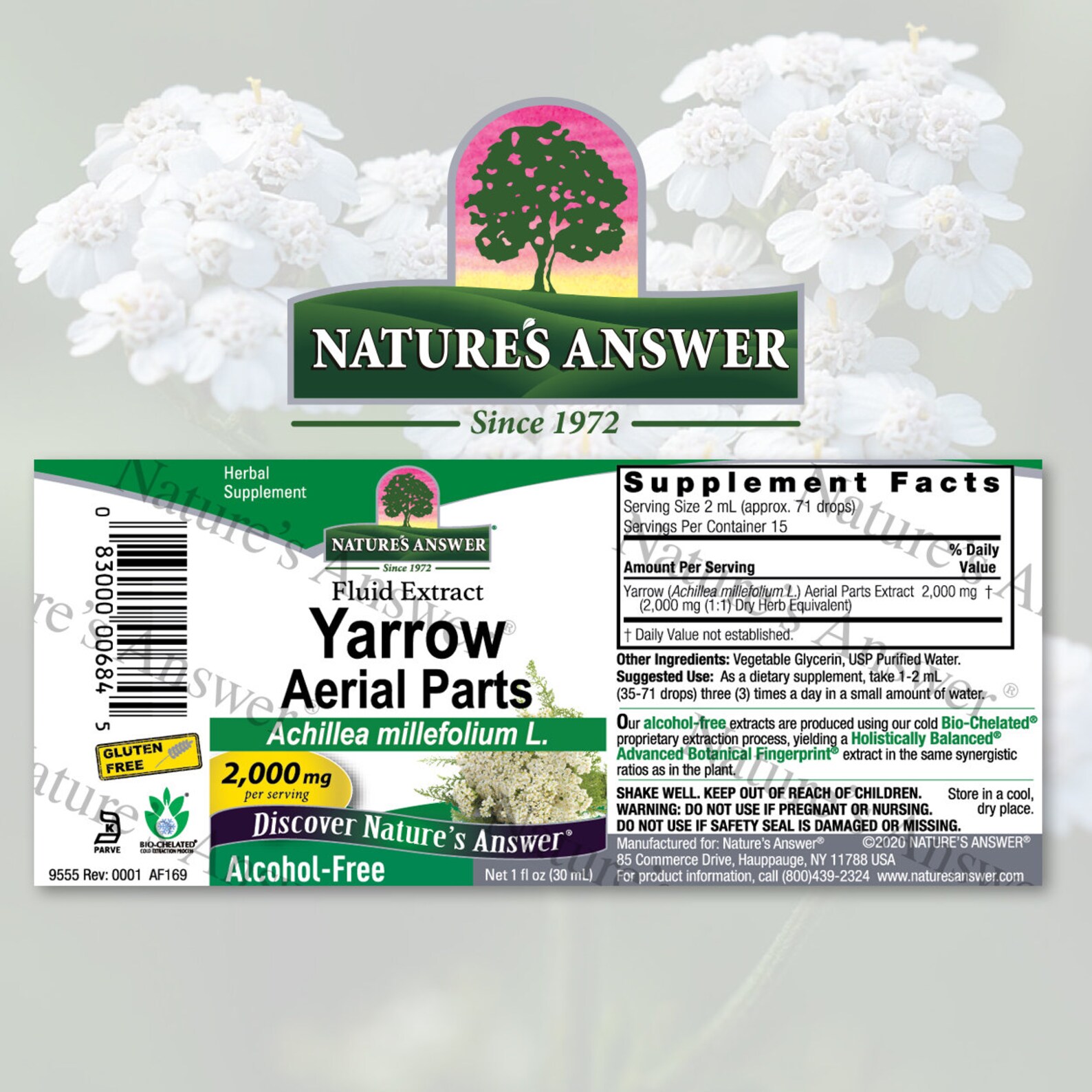 Natures Answer Alcohol Free Yarrow Aerial Parts Herbal Extract 2,000 Mg ...