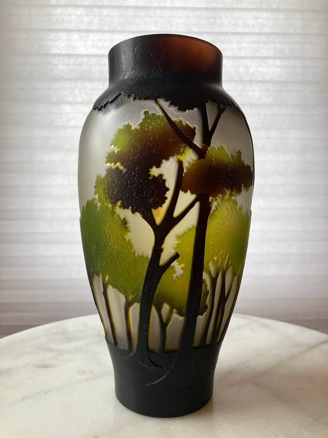 Vintage Art Nouveau Cameo Glass Vase - Etsy