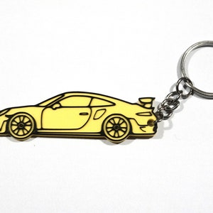 Porsche 911 GT3 RS Keychain + Wireframe Model (wall Mounted) + Magnet ...
