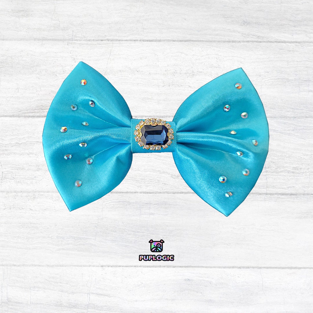 Dog Collar Accessory | Boujee Satin Bowtie With Gemstone Tiffany ...
